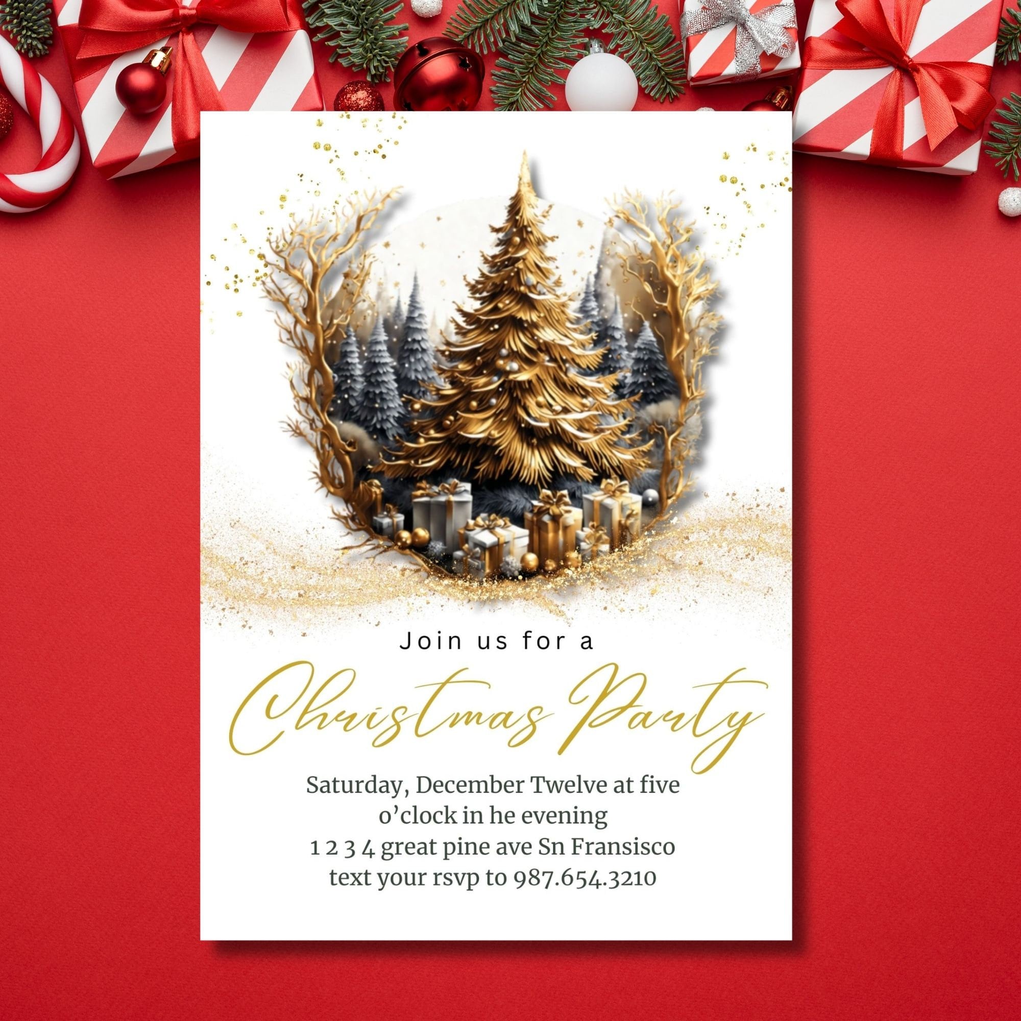 Printable Christmas Party Invitation Christmas Party Invite Holiday ...