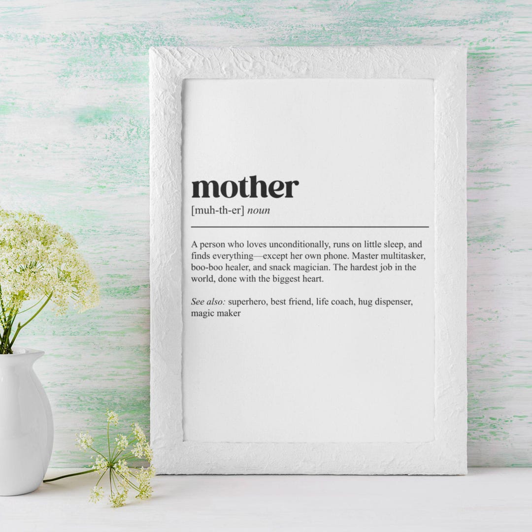 Printable Mother Definition Wall Art Print, Funny Mother Quote Poster ...