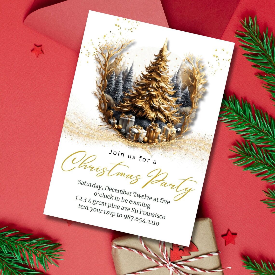Printable Christmas Party Invitation Christmas Party Invite Holiday ...