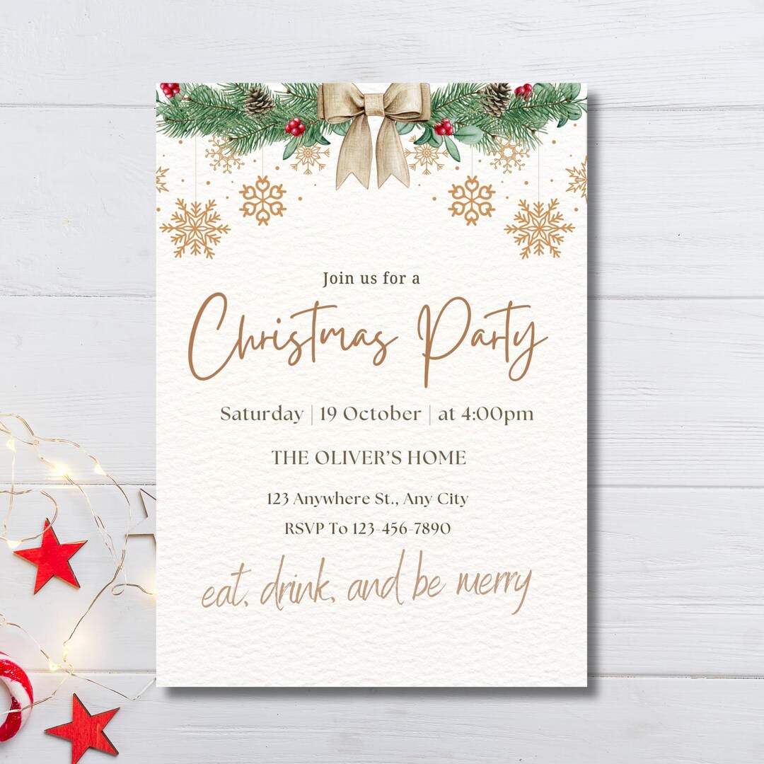 EDITABLE Holiday Party Invitation,christmas Party Invitation,printable ...