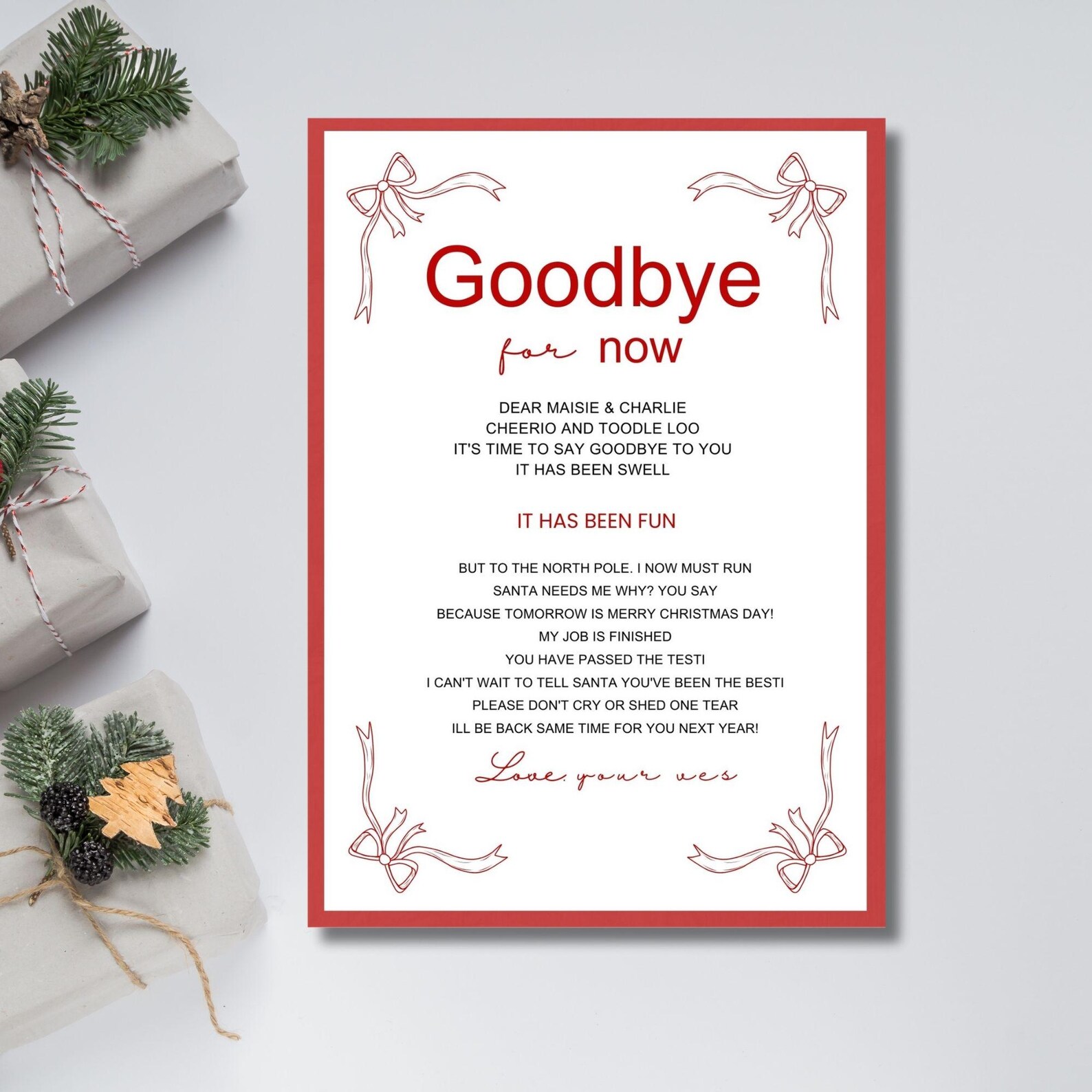 Elf Arrival Letter and Departure Letter Printable, Elf Return Letter ...