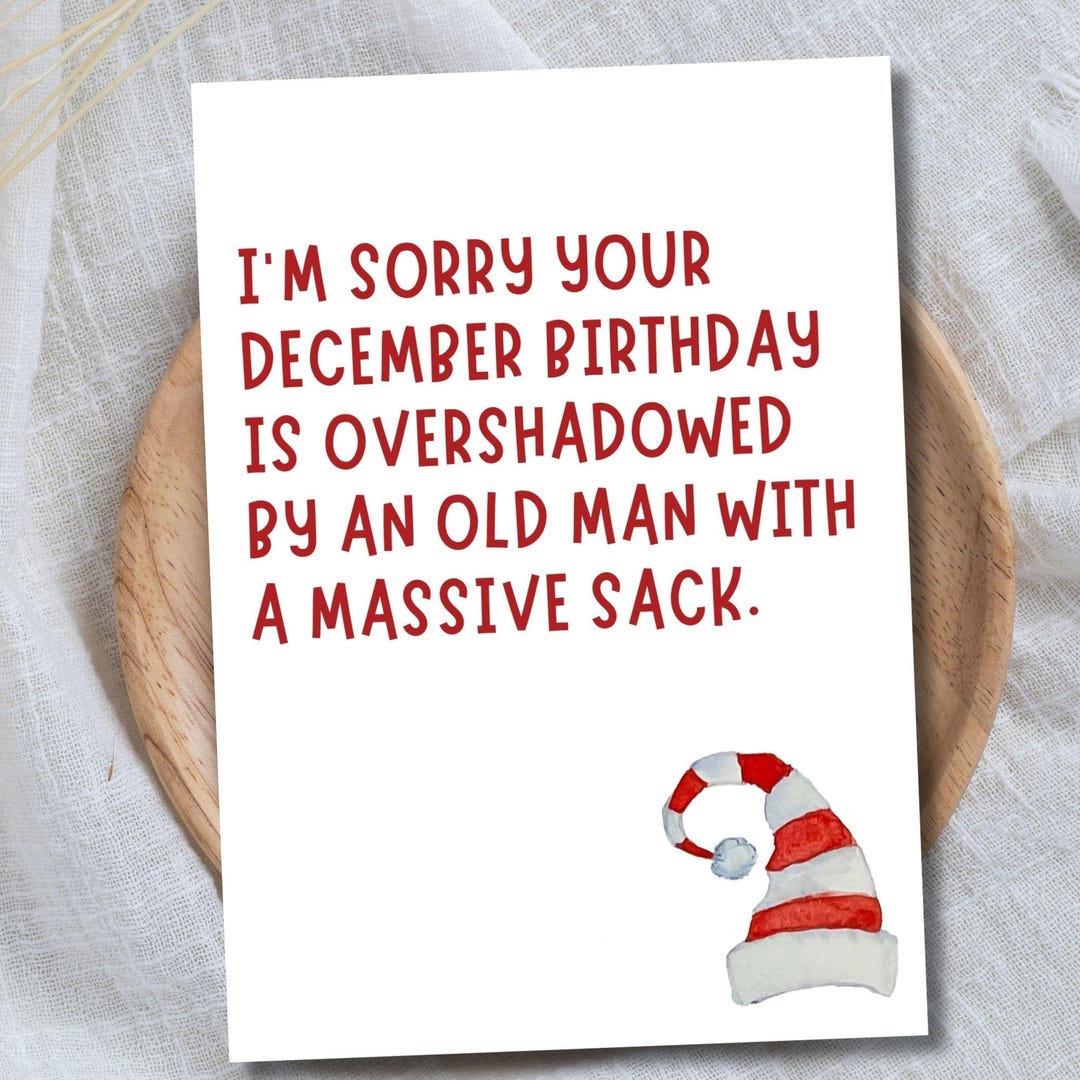 Funny December Birthday Card | Printable Birthday Card | Creative AUDIO ...