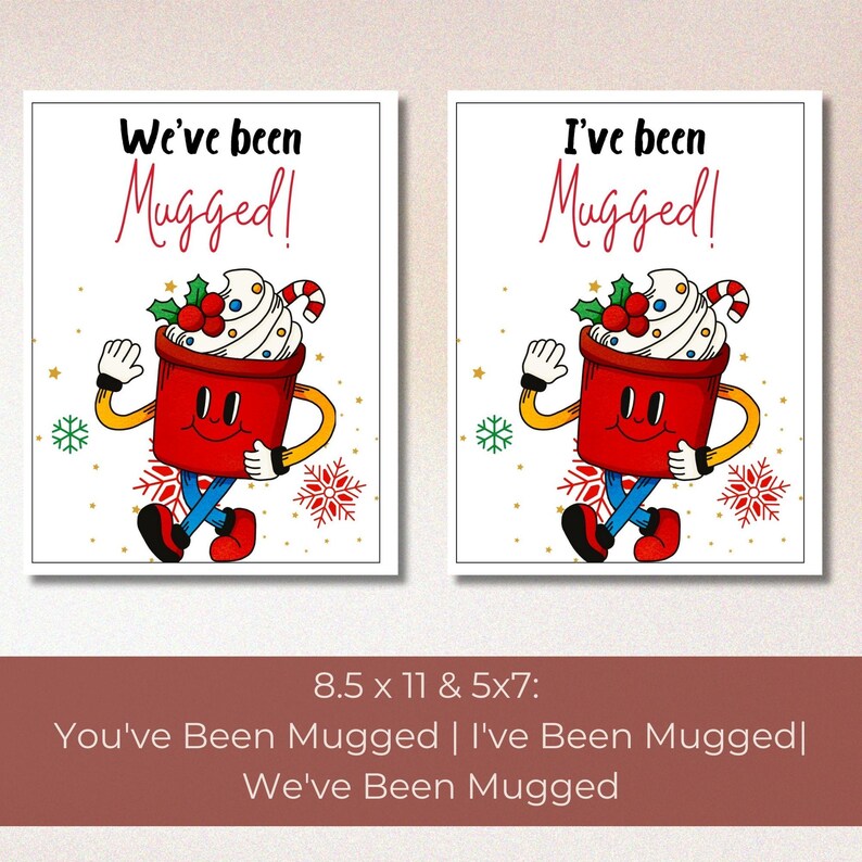 Youve Been Mugged Printable Youve Been Mugged Christmas Game Hug in Mug ...