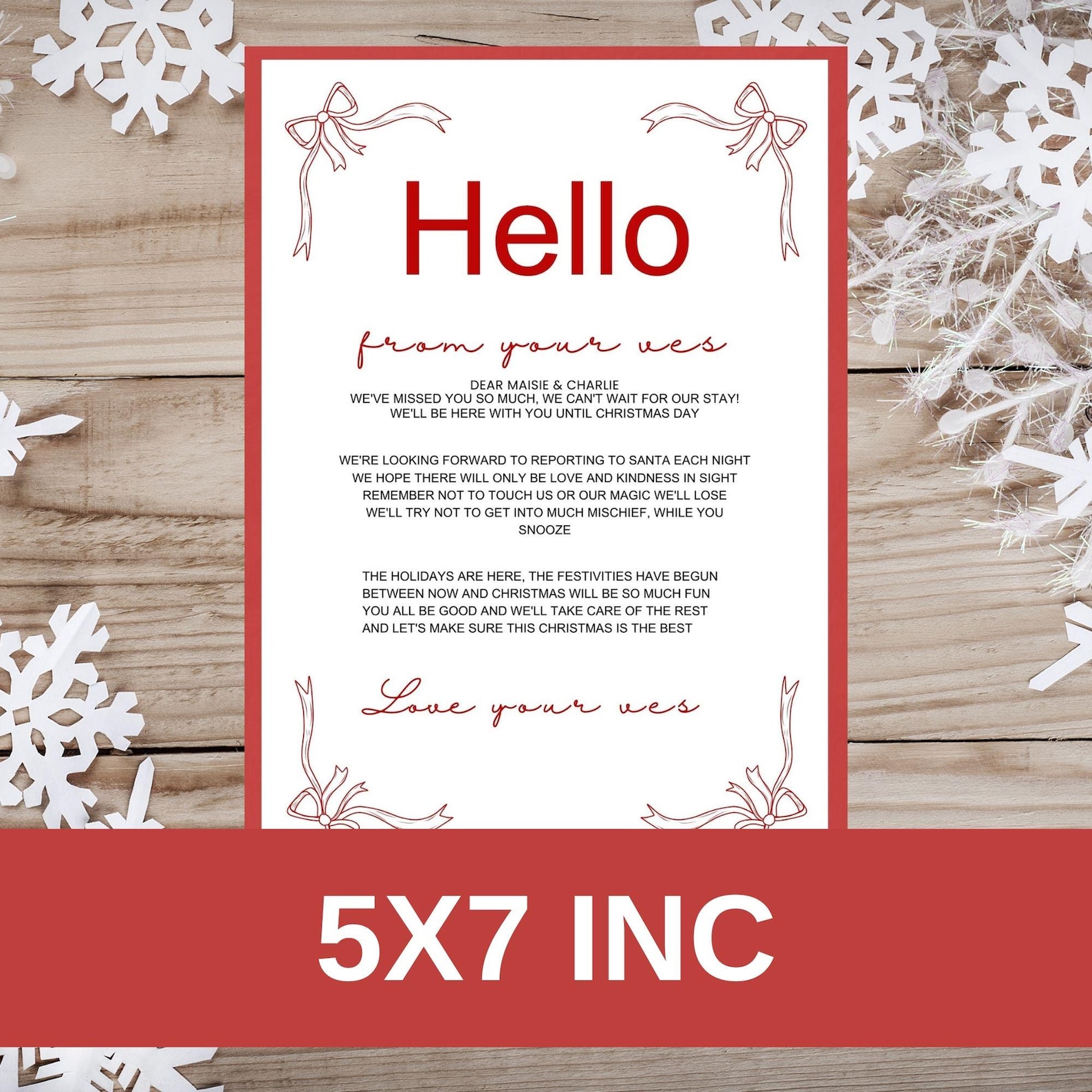 Elf Arrival Letter and Departure Letter Printable, Elf Return Letter ...