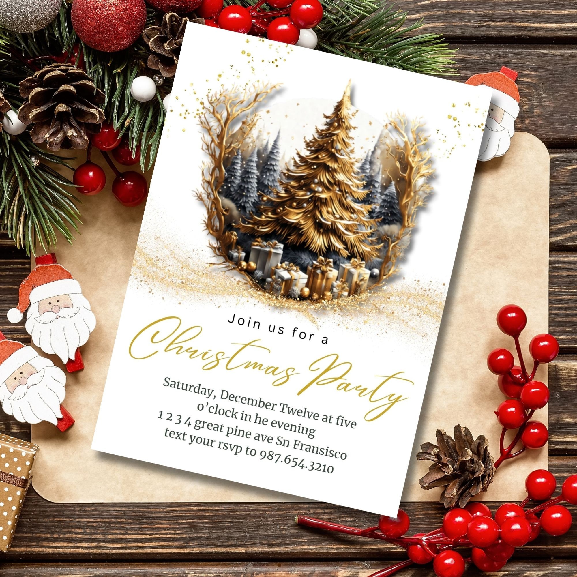Printable Christmas Party Invitation Christmas Party Invite Holiday ...