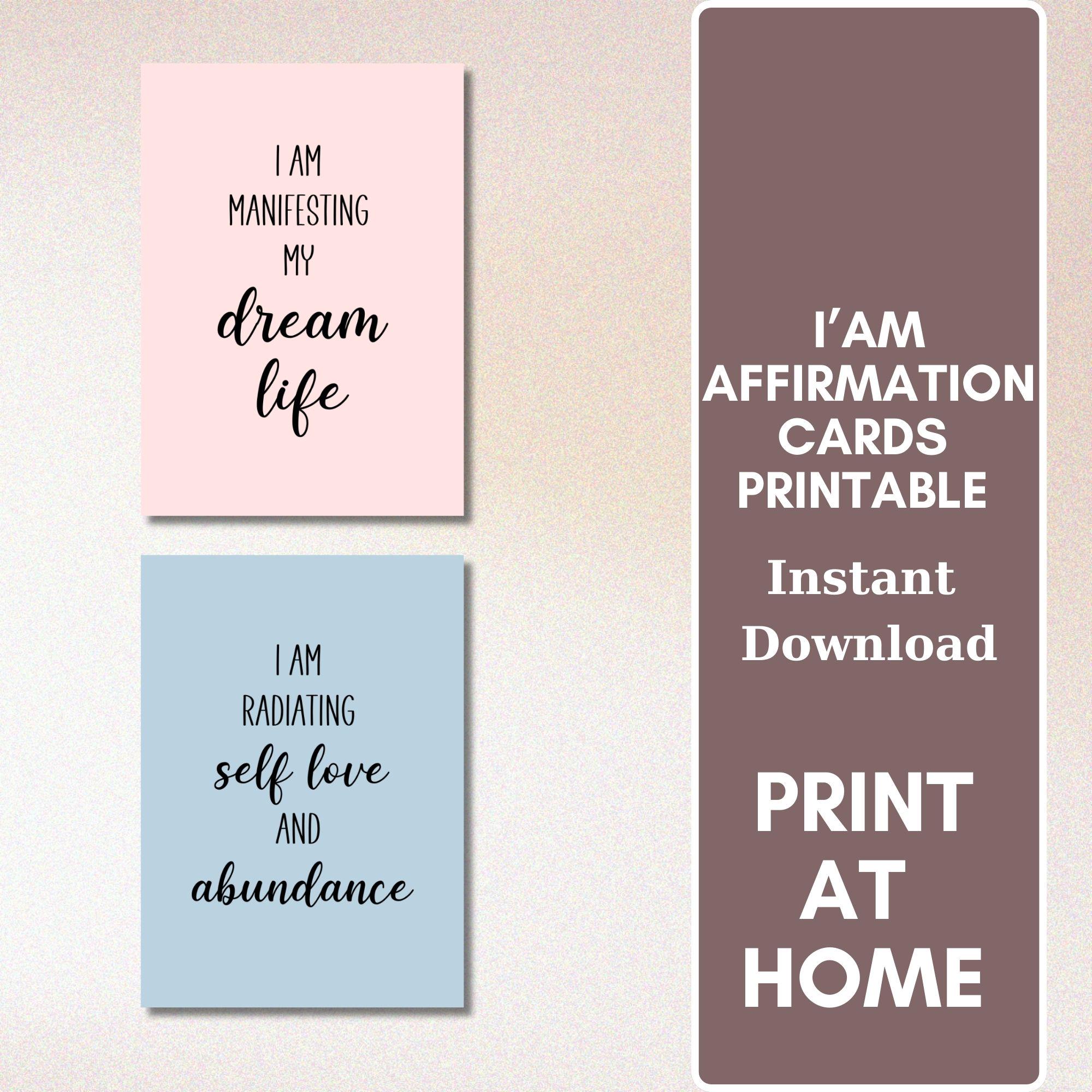 60 Affirmation Cards Printable, I AM Affirmation Cards, Affirmation ...