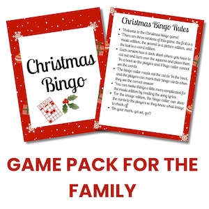 Printable Christmas Bingo Game, Printable Christmas Game Bundle ...