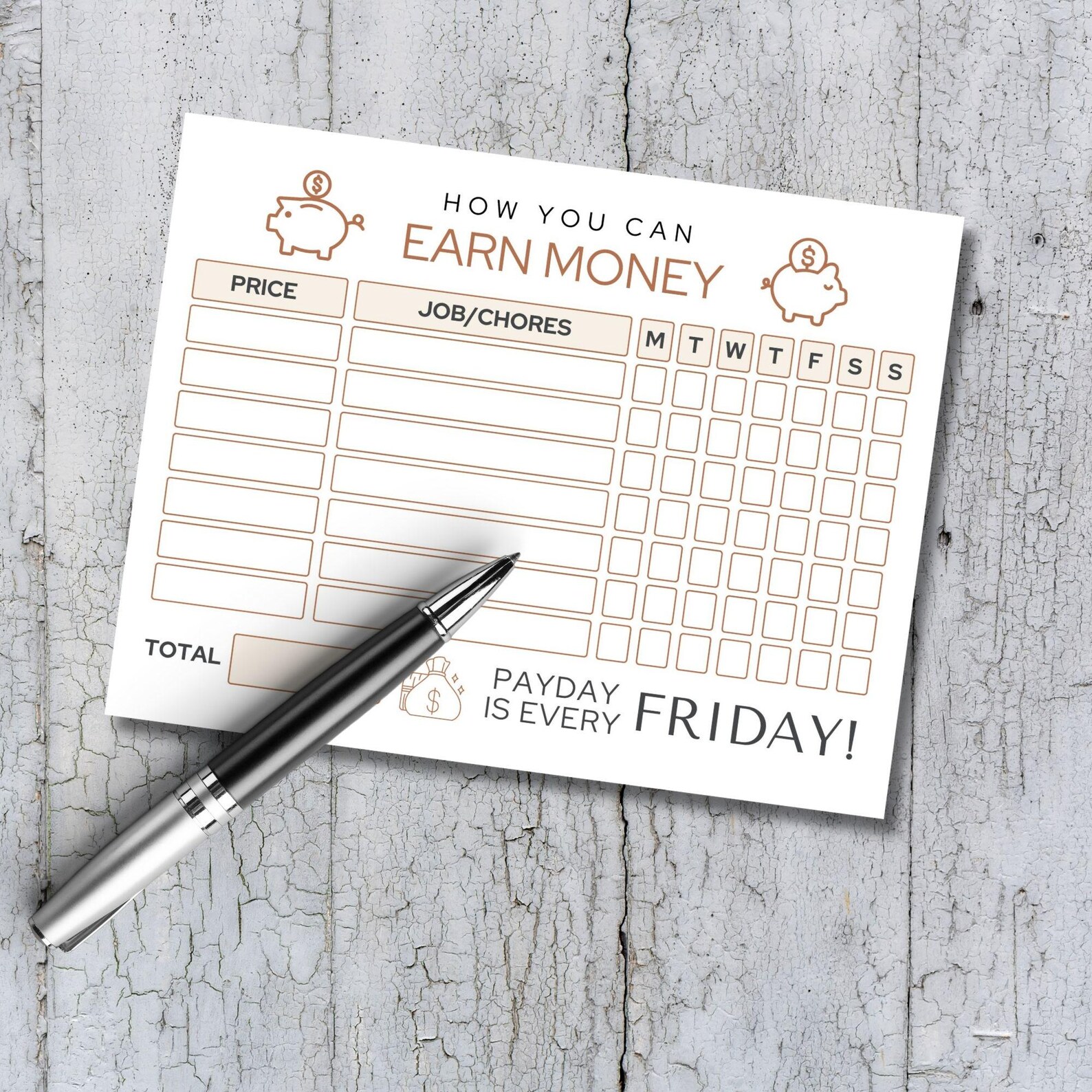 How to Earn Money Chart, Chore Chart for Kids, Chore Chart, Allowance ...