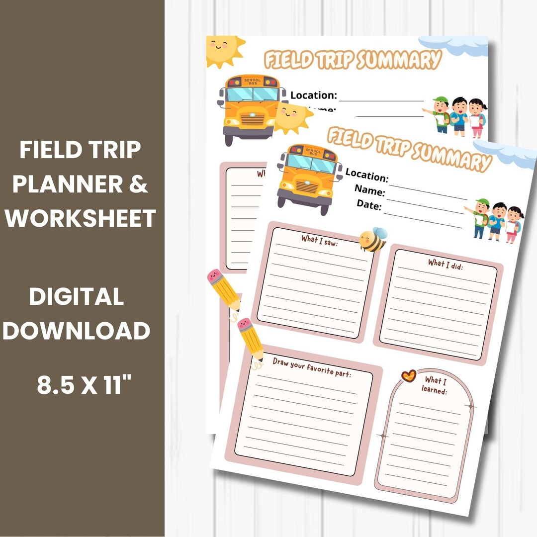 Field Trip Log: Kids Educational Reflection Report (PDF) - Etsy