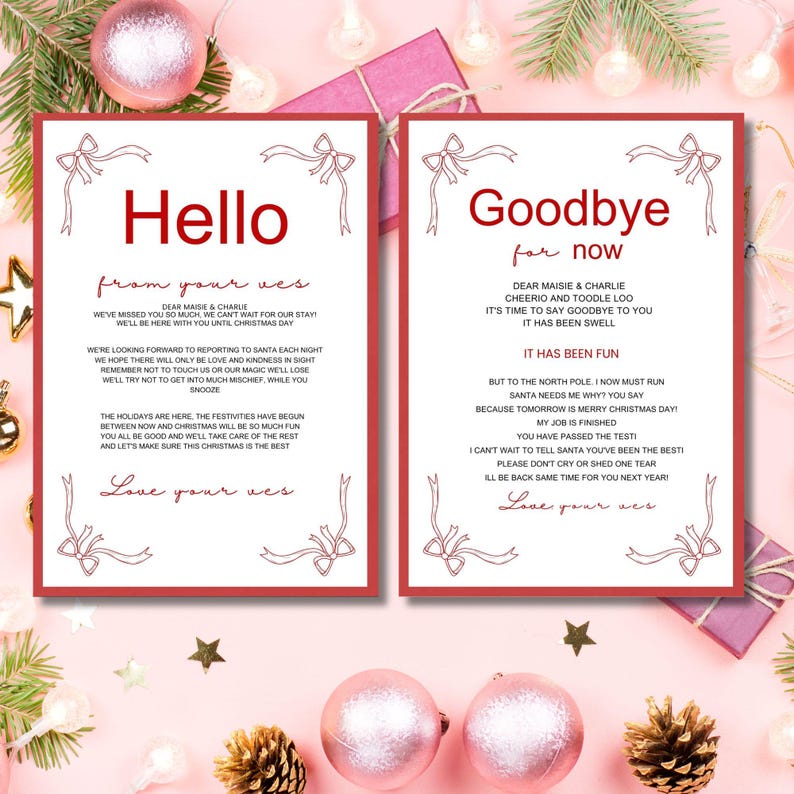 Elf Arrival Letter and Departure Letter Printable, Elf Return Letter ...