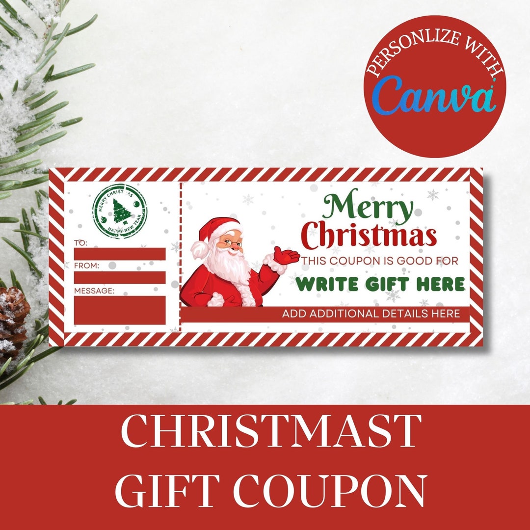 Christmas Coupons Template | Christmas Coupons Canva | Editable Canva ...