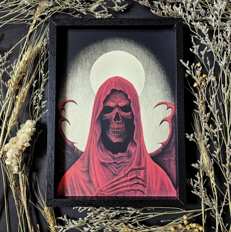 The Crimson Reaper - Original A4 Drawing - Dark Fantasy Gothic Horror Illustration - Etsy