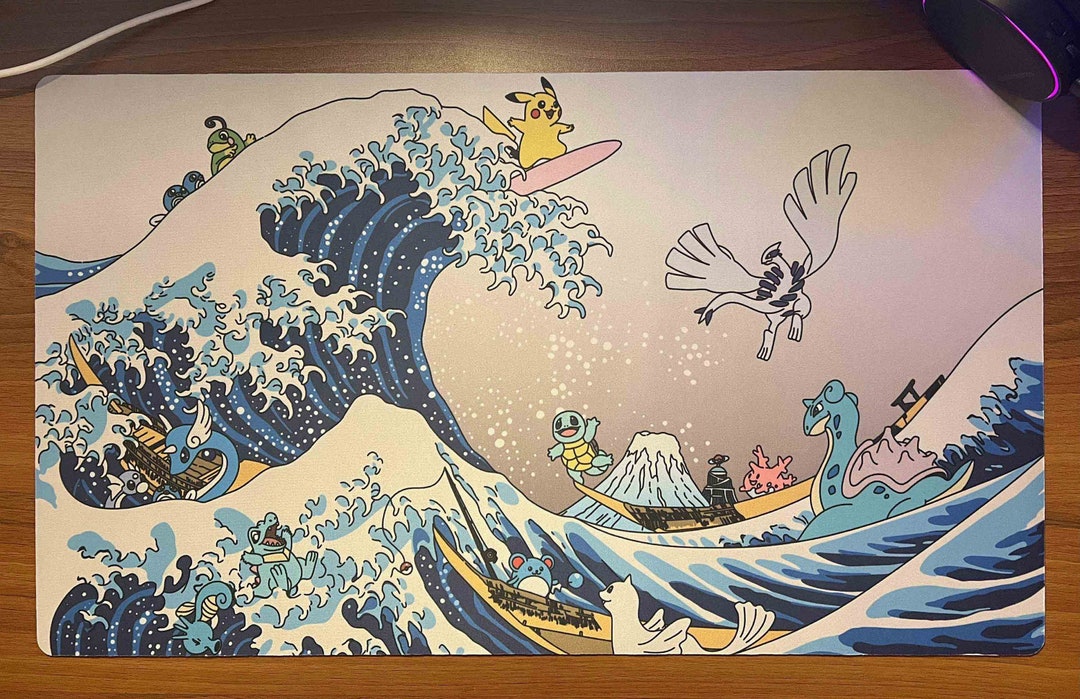 Riding the Great Wave TCG Playmat Trading Card Board Game Gaming Desk ...