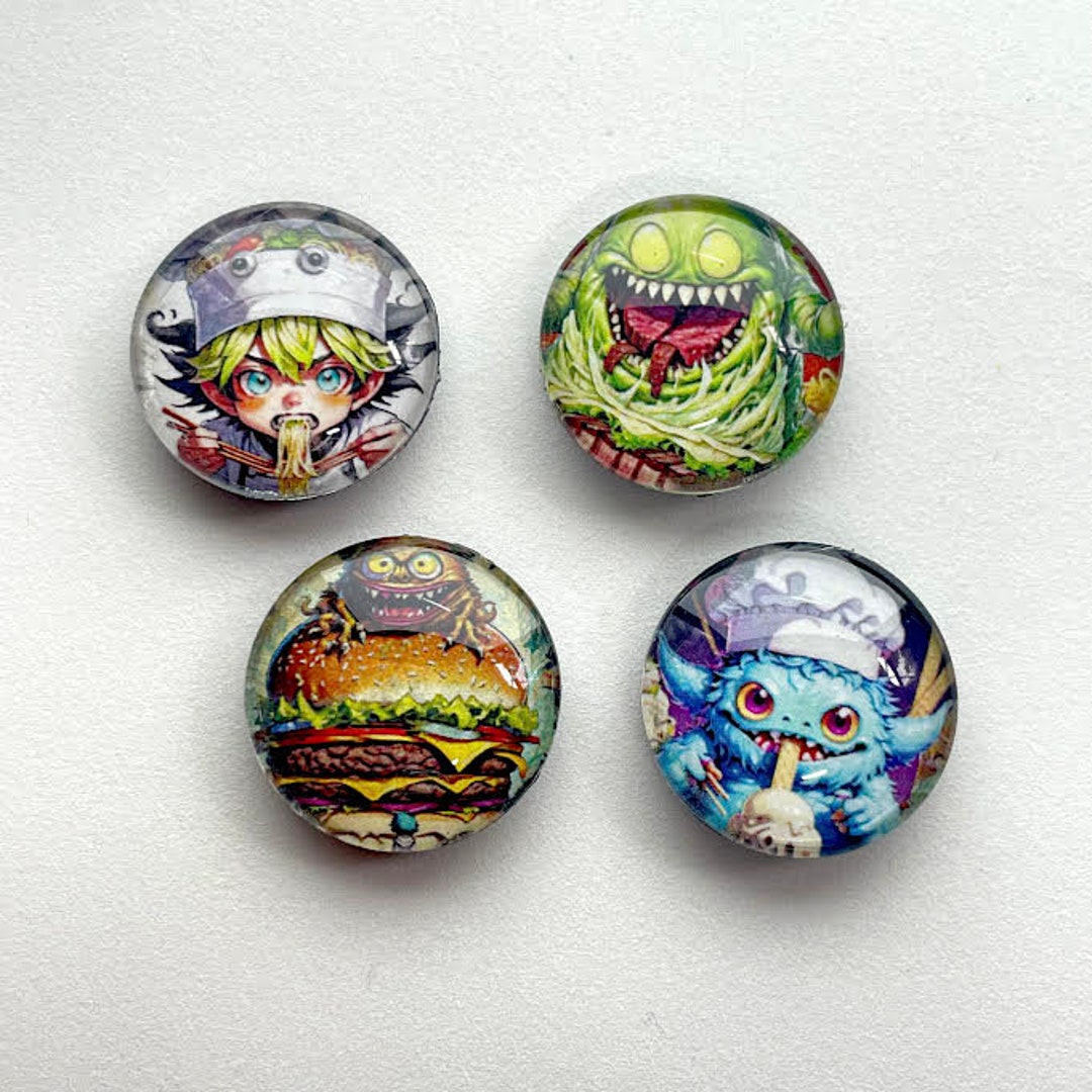 Monster Feast Magnet Set of 4 , Fridge Magnets, Calendar Magnets ...