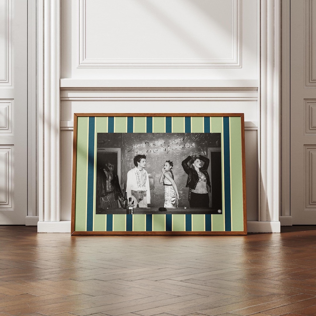 Striped Photo Frame Mat: Maximalist Wall Art Print, Customizable ...