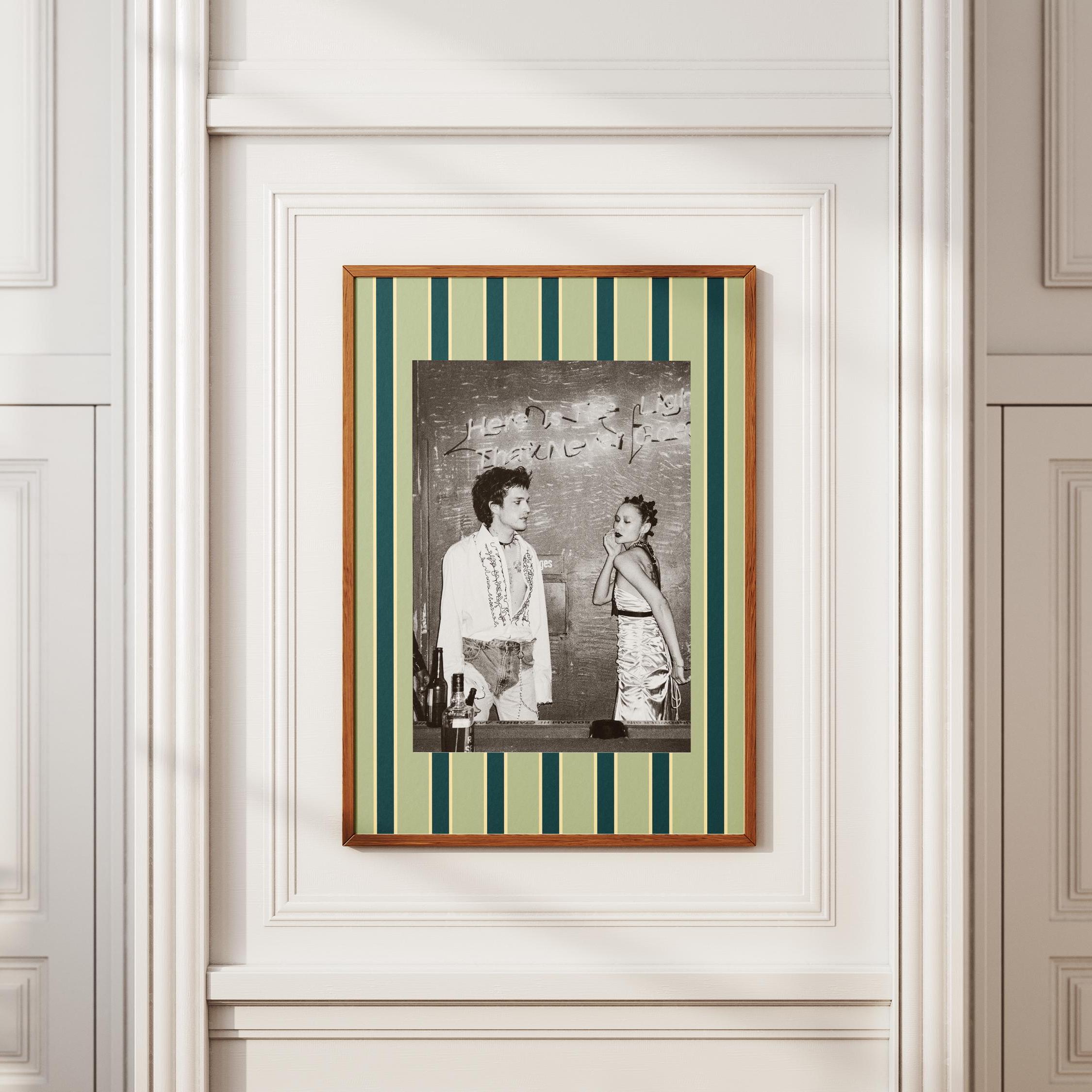 Striped Photo Frame Mat: Maximalist Wall Art Print, Customizable ...