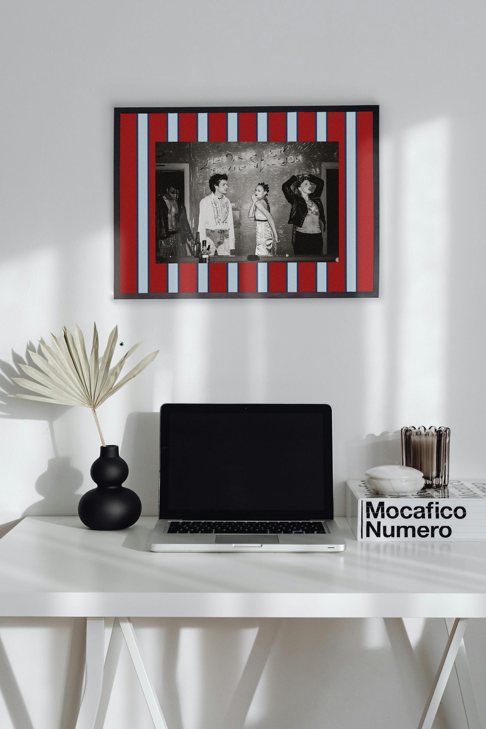 Striped Photo Frame Mat: Maximalist Wall Art Print, Customizable ...