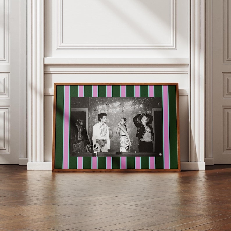 Striped Photo Frame Mat: Maximalist Wall Art Print, Customizable ...
