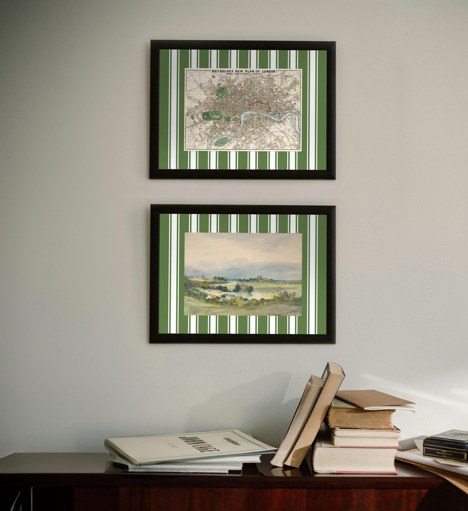 Striped Photo Frame Mat: Maximalist Wall Art Print, Customizable ...
