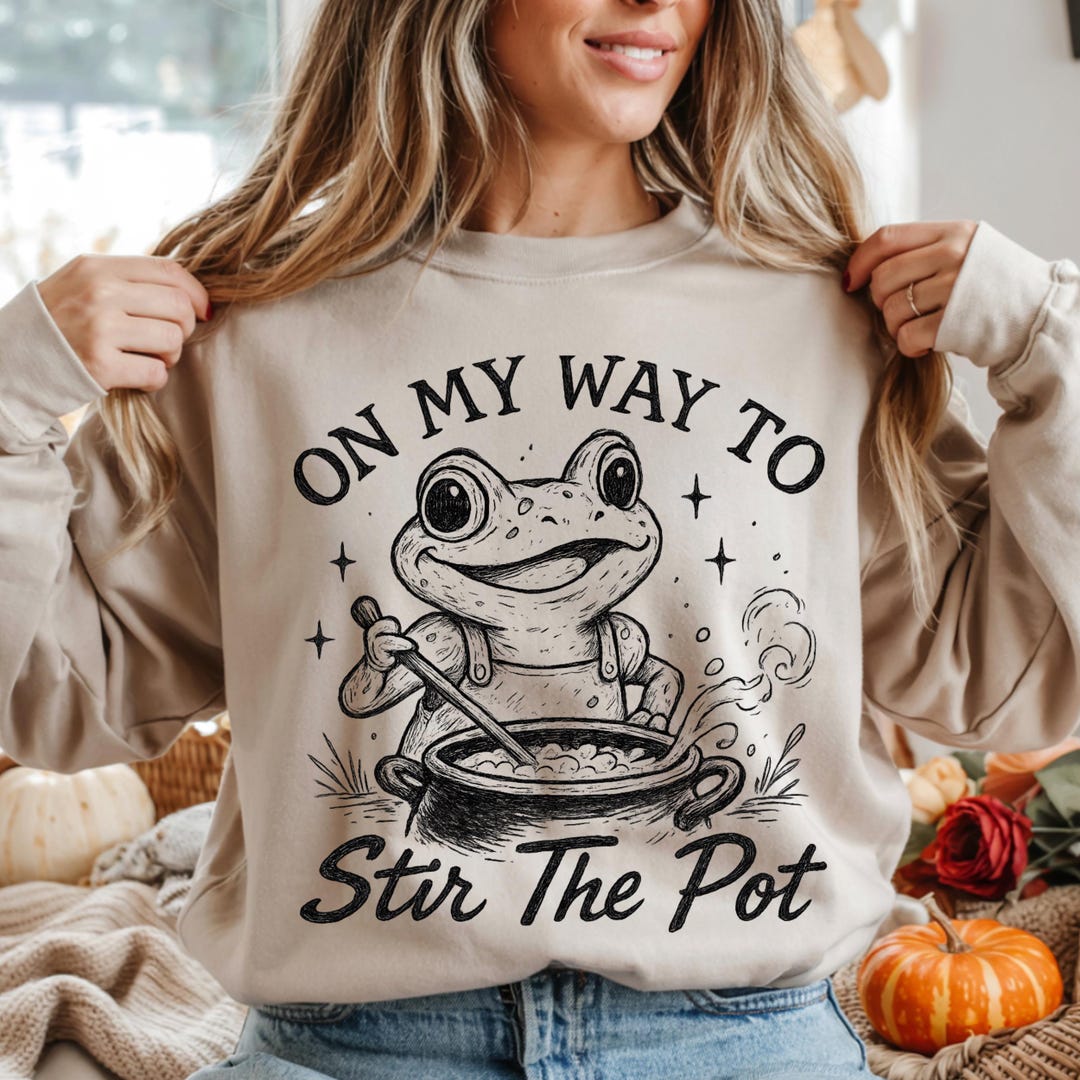 On My Way to Stir the Pot PNG, Funny Frog Sarcastic Humor Snarky Animal ...