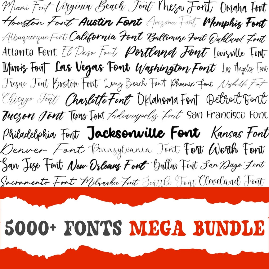 5,000 FONTS Cursive Fonts Svg, Handwritten Fonts Svg, Retro Fonts ...