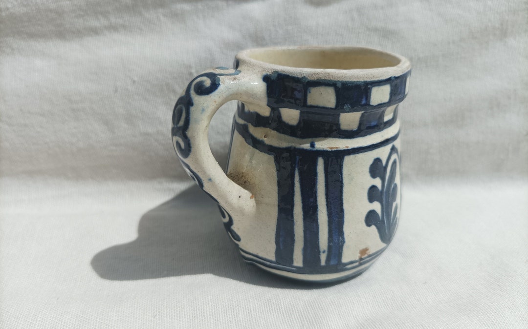 Traditional Transylvania Blue Korond Ceramic Mug, Little Folk Pottery ...