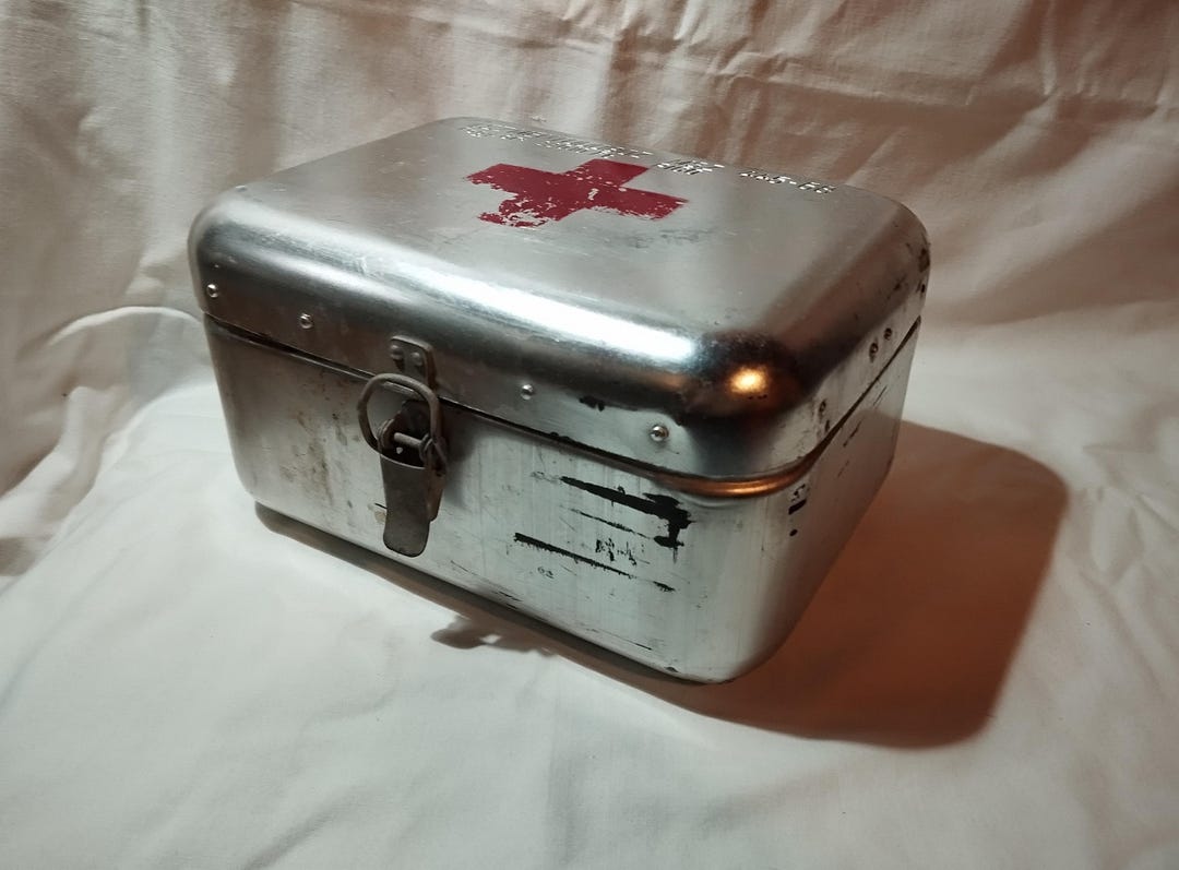 Vintage First Aid Kit Box, Medicine Box, Aluminium Box Medical First ...