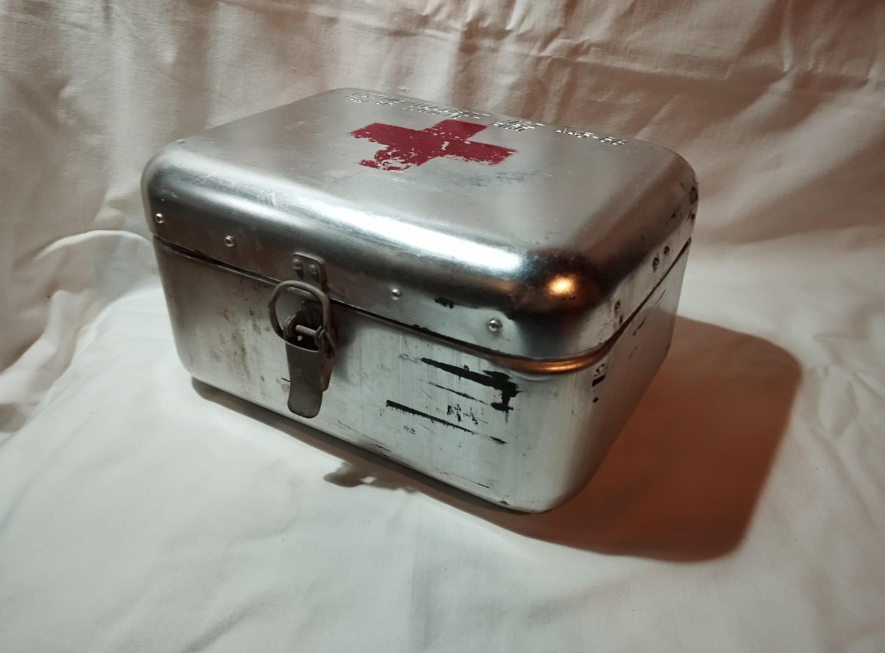 Vintage First Aid Kit Box, Medicine Box, Aluminium Box Medical First ...