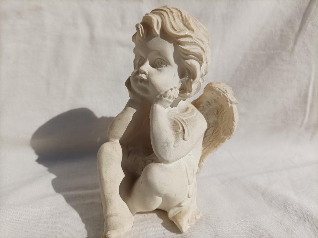 Gypsum Angel Statuette Figurine, Little Angel Christmas Decoration - Etsy