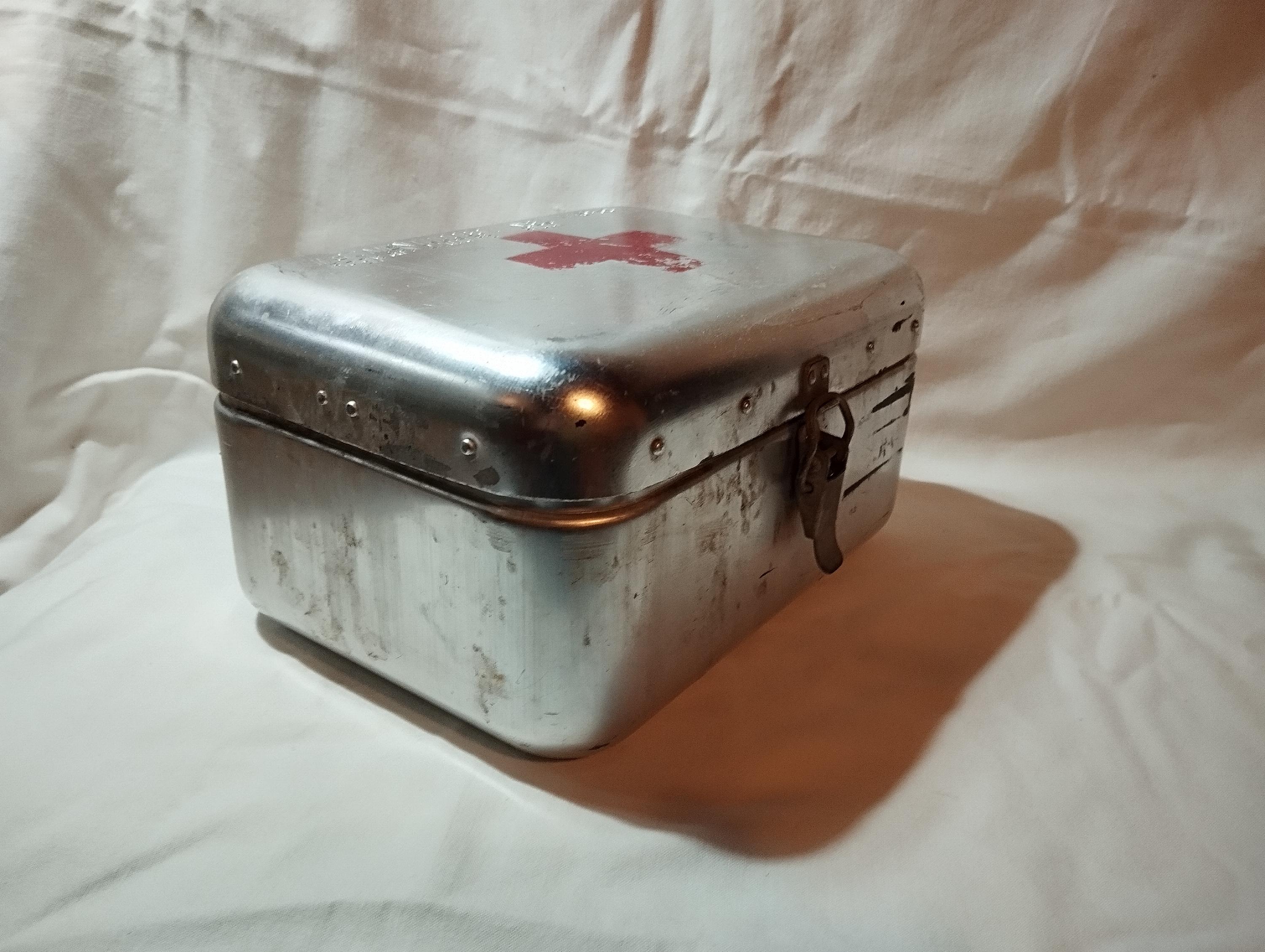 Vintage First Aid Kit Box, Medicine Box, Aluminium Box Medical First ...