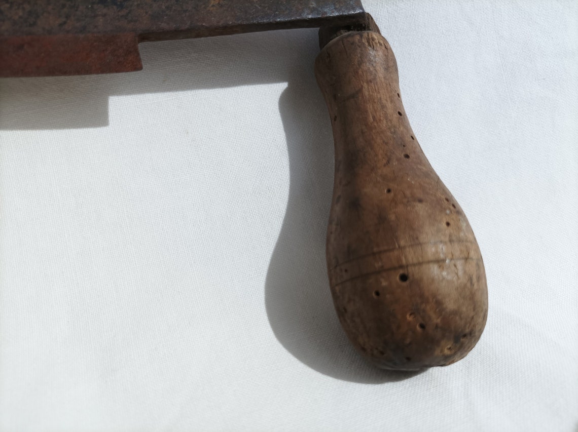 Antique Peeler Draw Knife, Vintage Forged Carpenters Drawknife, Rustic ...