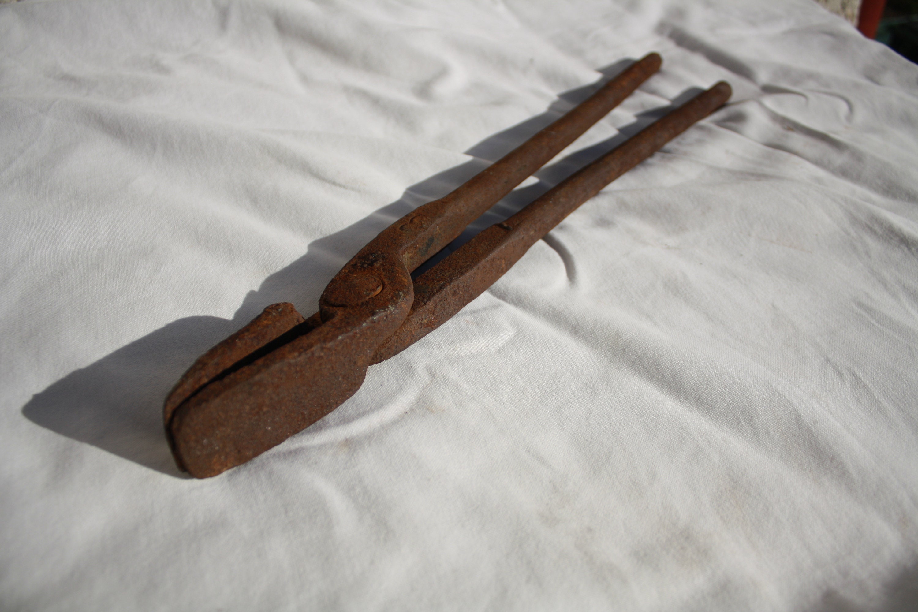 Antique Blacksmith Tongs, Blacksmithing Tool, Rustic Hand Tool ...