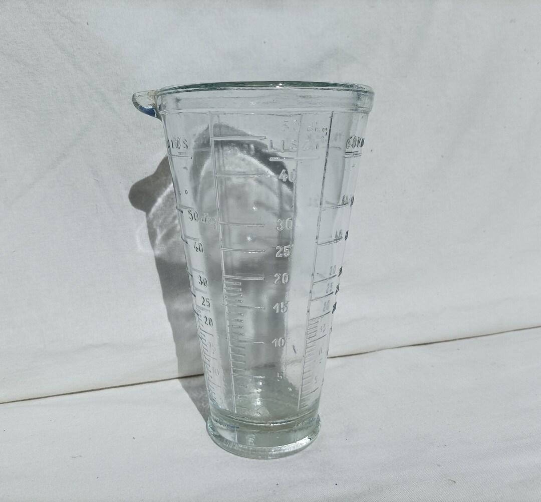Antique Glass Measuring Cup, Vintage Glass Pouring Cup, Vintage ...