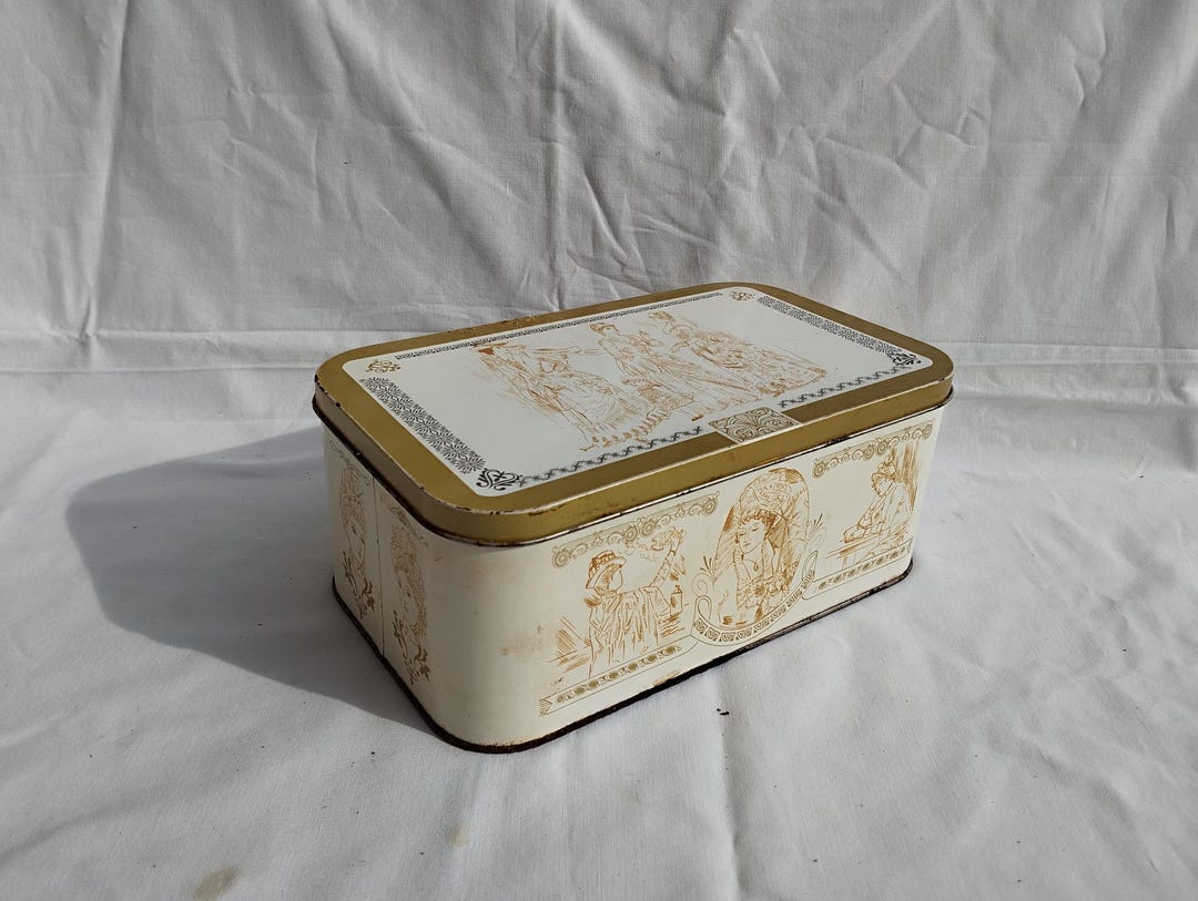 Vintage Elegant Metal Box, Decorative Metal Storage Box, Metal Box With ...