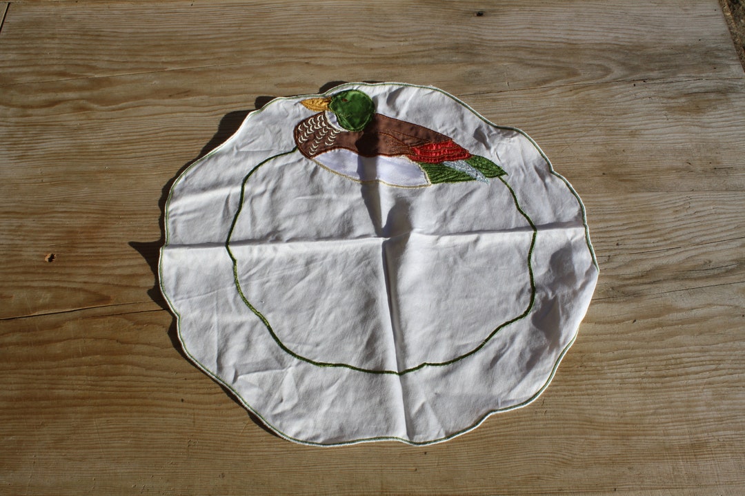 Wild Duck Motif Table Centerpiece Small Tablecloth With A - Etsy