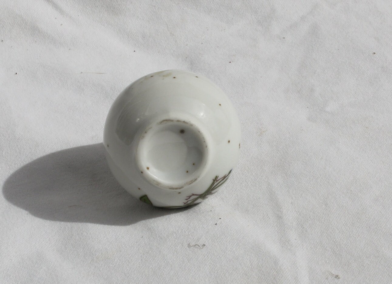 Small White Ceramic Vase With Blue Flowers, Vintage Little Ceramic Vase ...