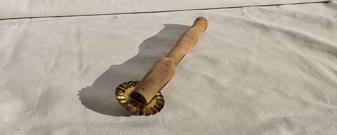 Old Brass and Wood Pasta Cutter, Vintage Dough Cutters, Grandmas Pasta ...