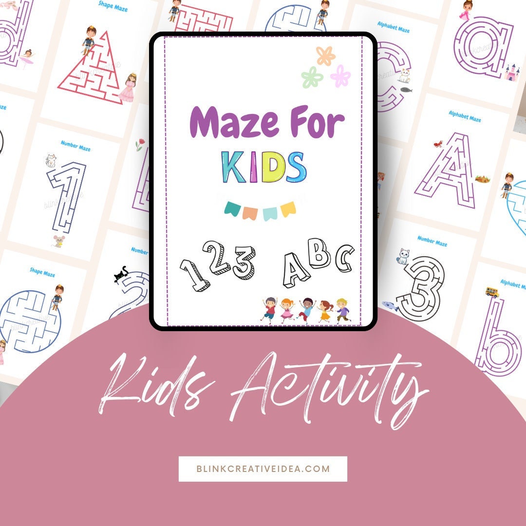 Maze Activity for Kids and Toodler. Alphabet Maze Number Maze - Etsy