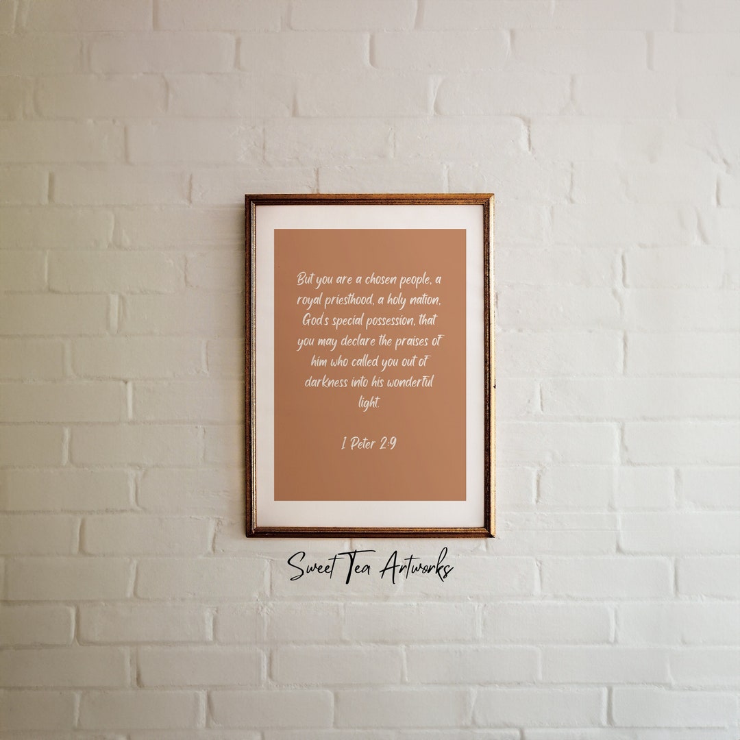 Modern Hip Bible Verse Artwork Nesutral Christian Wall Art 1 Peter 2:9 ...