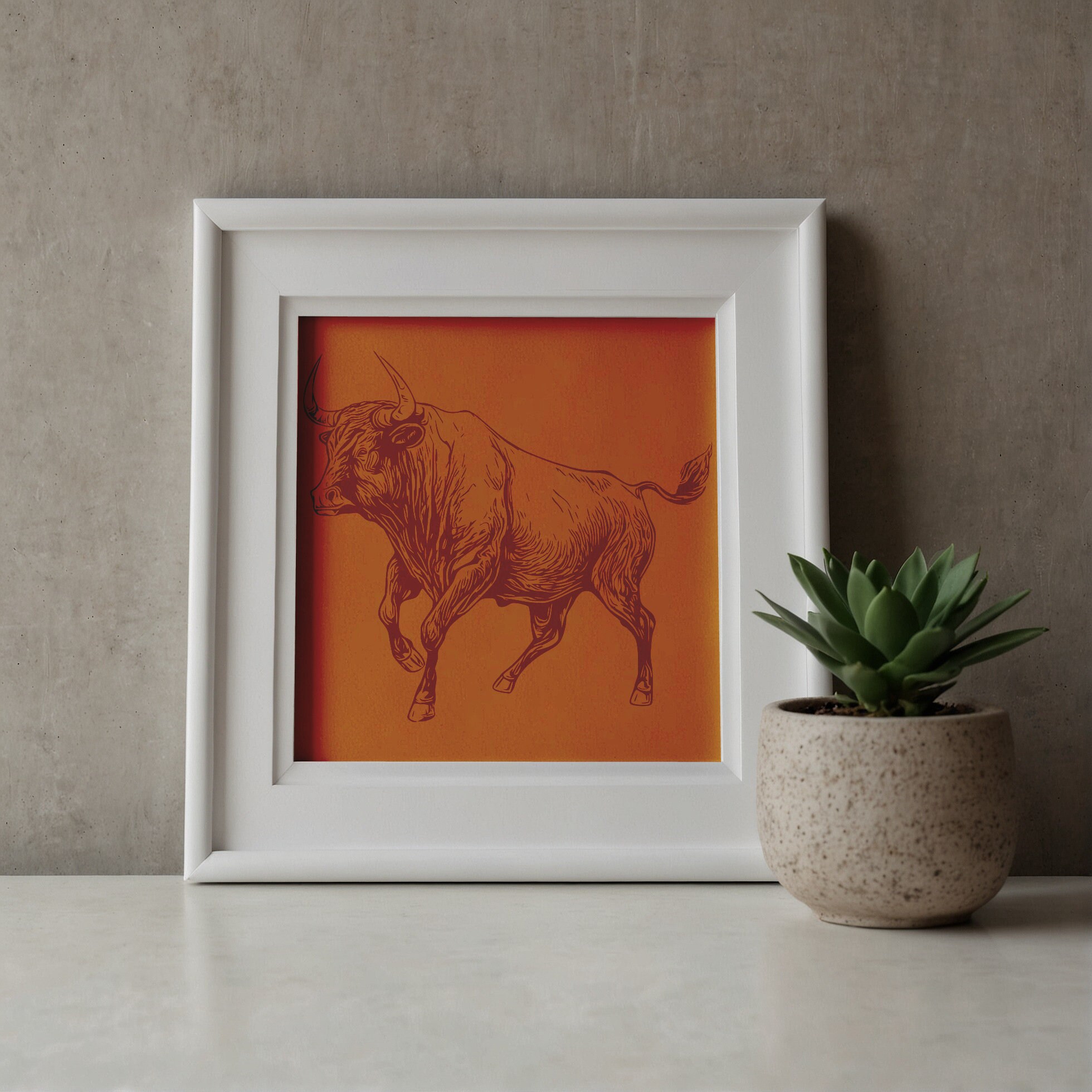 Farmhouse Bull Poster With a Pop Art Twist - Etsy