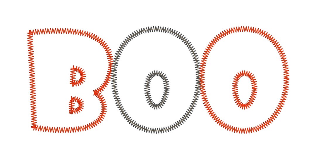 Boo Applique Zig Zag Stitch Design - Etsy