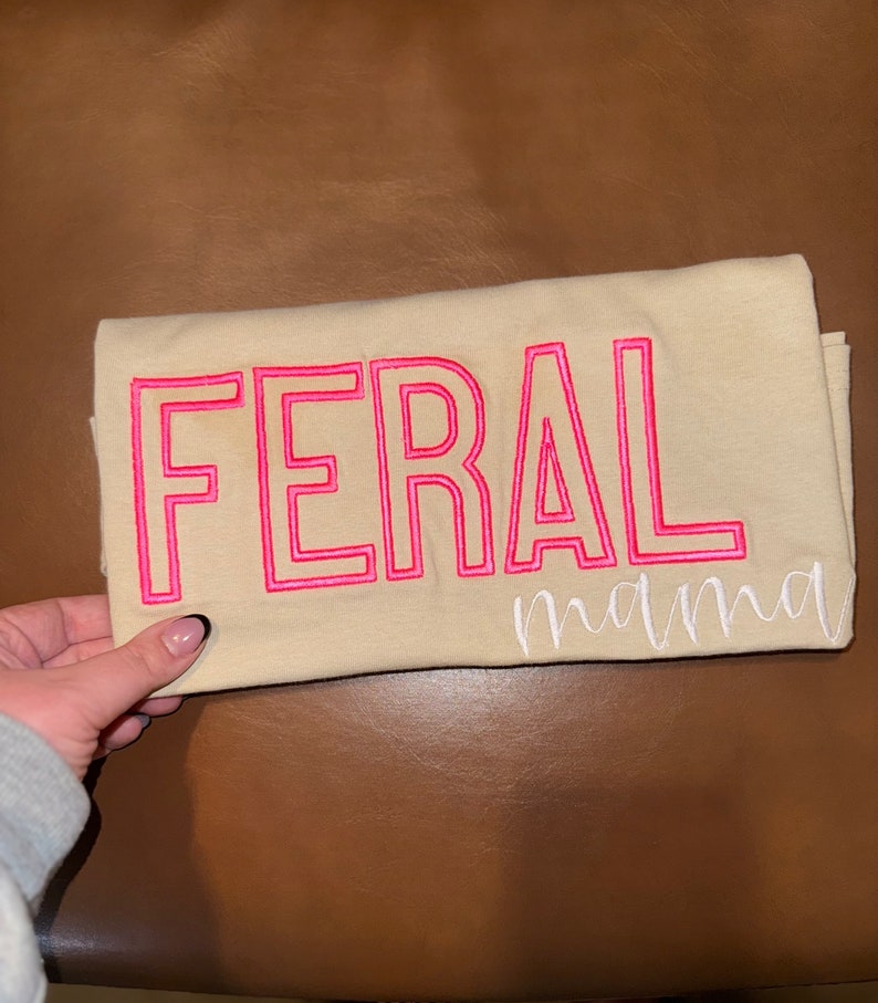 3D Puff Feral Mama Embroidery Design - Etsy