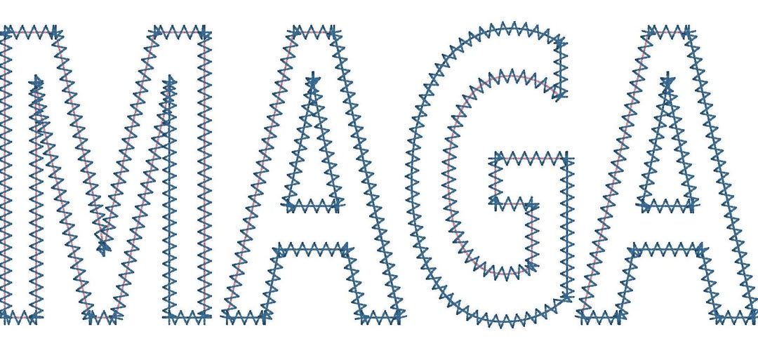 MAGA Applique Zig Zag Stitch Embroidery Design - Etsy