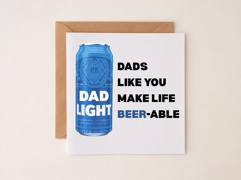 Funny Beer Fathers Day Card, Funny Birthday Card Beer Lover Dad, Funny ...