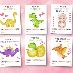 Dinosaur Valentines Day Cards for Classroom, Classroom Valentine's Day ...