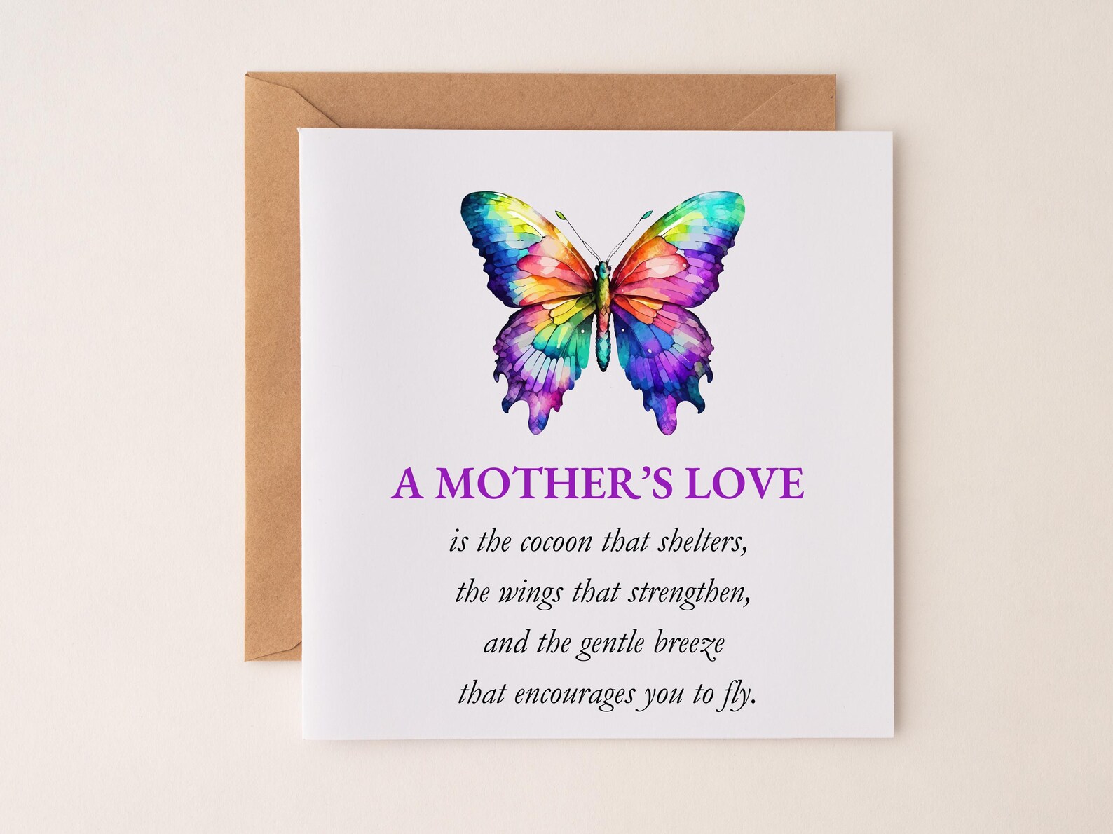 Lovely Mom Butterfly Mothers Day Card, Butterfly Birthday Card for Mom ...