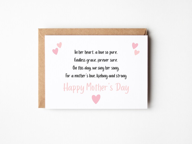 Personalized Mothers Day Card for Mom, Poem Card for Mothers Day ...