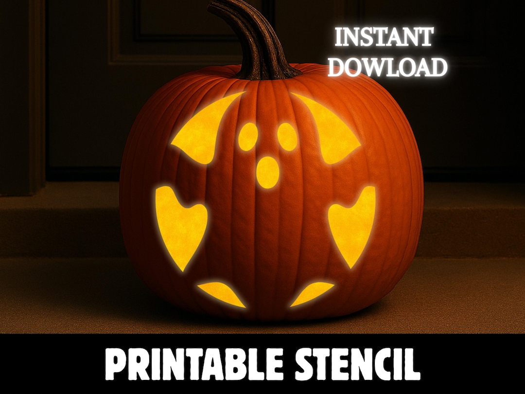Ghost Pumpkin Carving Stencil PRINTABLE, Ghost Jack O Lantern Carving ...