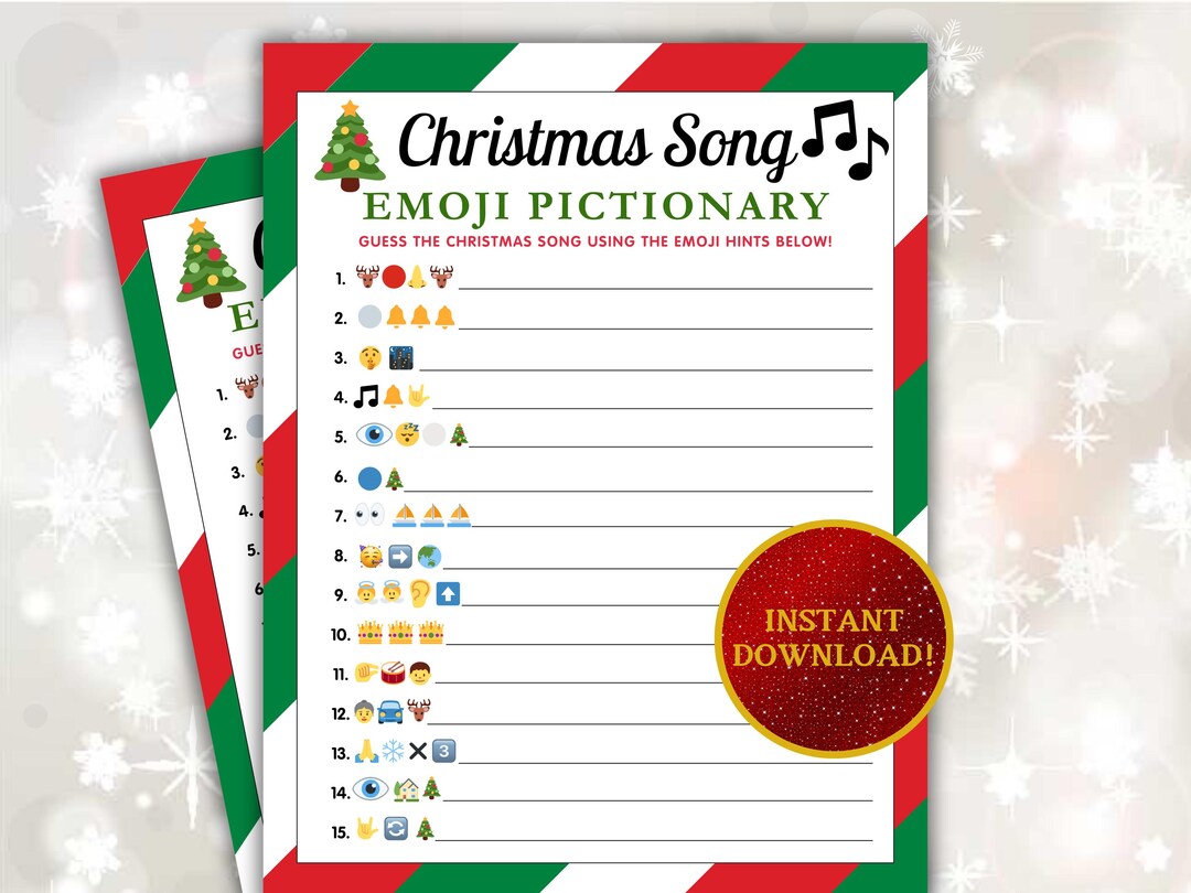 Christmas Emoji Song Pictionary Game, Christmas Song Trivia Game ...