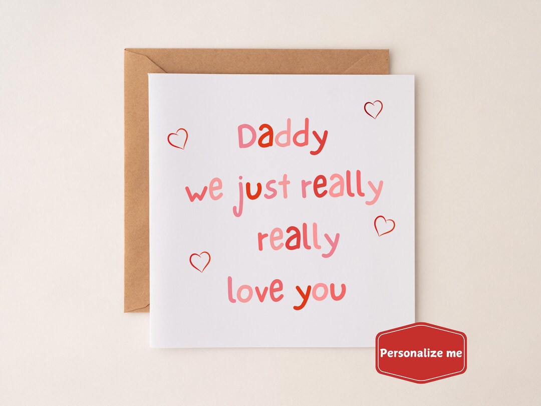 Love You Daddy Card From Kids, Baby Daddy Birthday Card Personalized ...